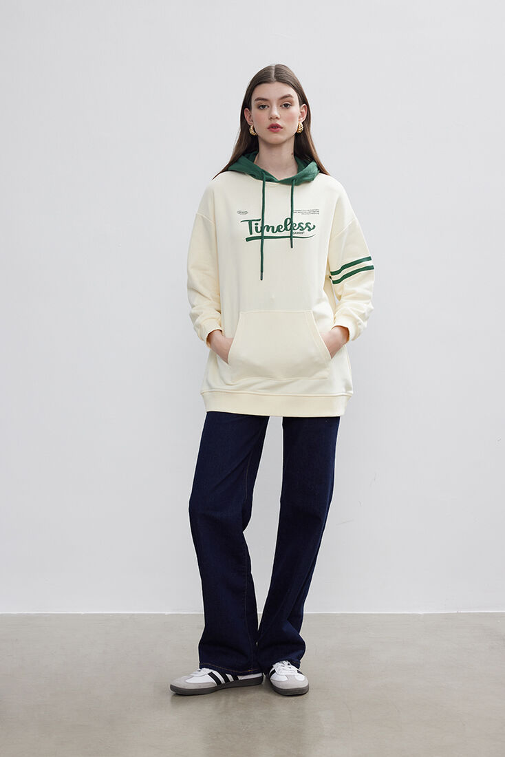 TIMELESS BASKILI KAPÜŞONLU SWEATSHIRT Online Satın Al! BBFW237054 | Be Blue TIMELESS BASKILI KAPÜŞONLU SWEATSHIRT Online Satın Al! BBFW237054 | Be Blue